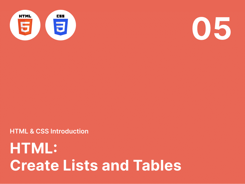 Creating Lists and Tables in HTML - Topic Creating Lists and Tables in HTML - Topic